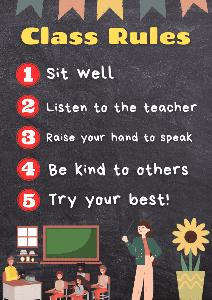 Classroom Rules Poster (Free Printables) – Wonderful World English